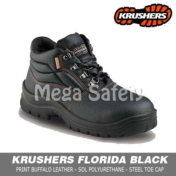 Krushers Florida Black Safety Shoes Steel Toe Safety Shoes for Men ...