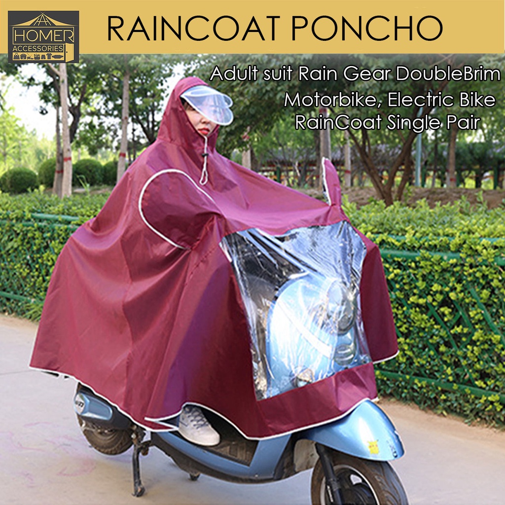 Homer RAINCOAT PONCHO ADULT SUIT RAIN GEAR DOUBLE BRIM MOTORBIKE ...