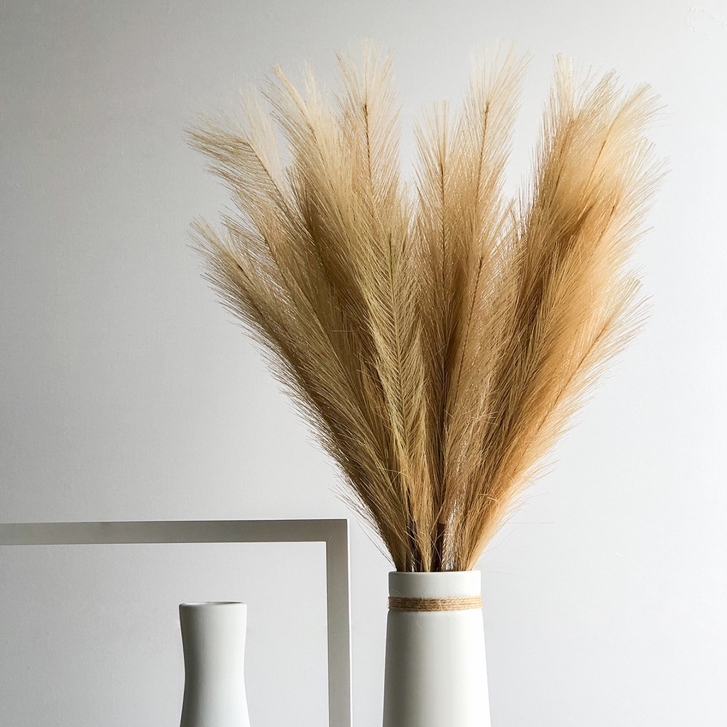 Artificial Reed Grass Pampas Green Plant Fake Flowers Leaves For ...