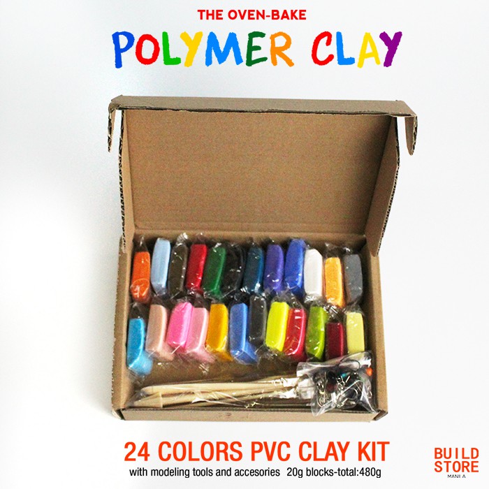 Polymer Clay(Oven Bake) and Lightweight Clay Kit(AirDry) - 24 Colors ...