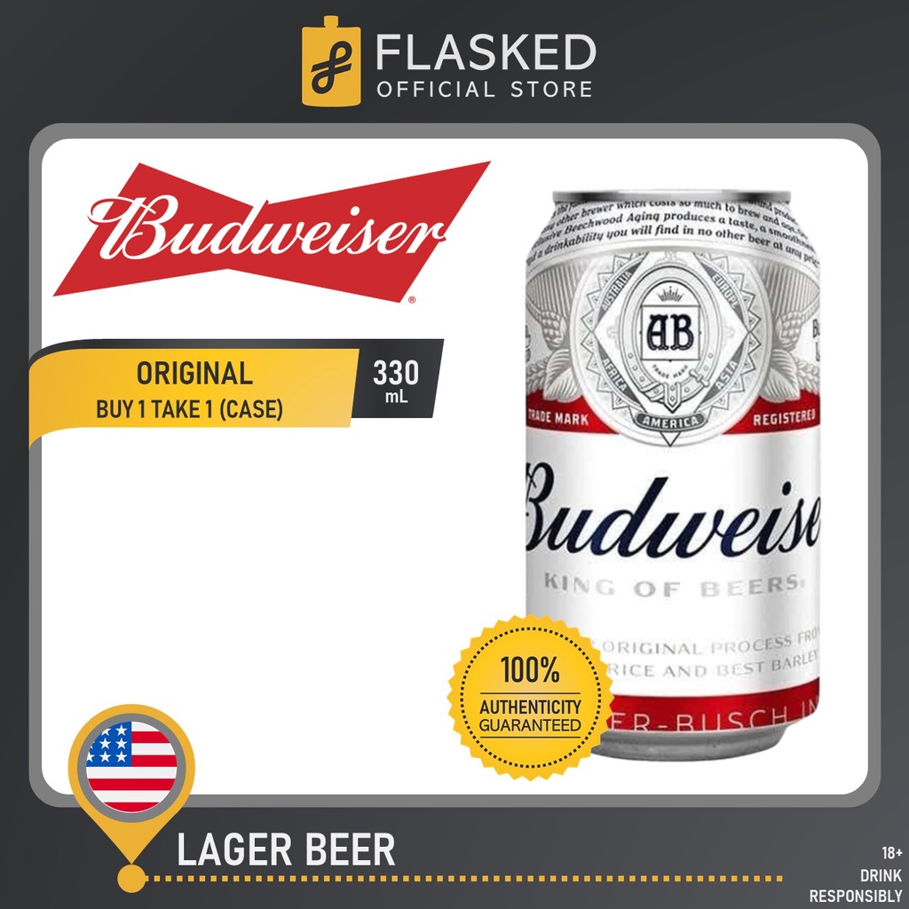 Budweiser American Beer Cans 330mL Buy 1 Take 1 | Shopee Philippines