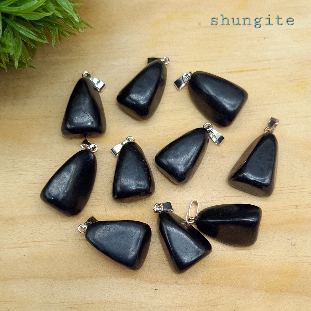 Authentic Shungite Tumbled Pendant - Shungite Healing Crystal Necklace ...