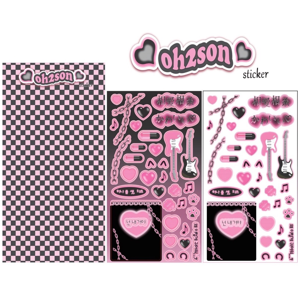 GaLiCiCi INS Super Hot Sweet Asian Style Stickers / Super Cool Guitar ...