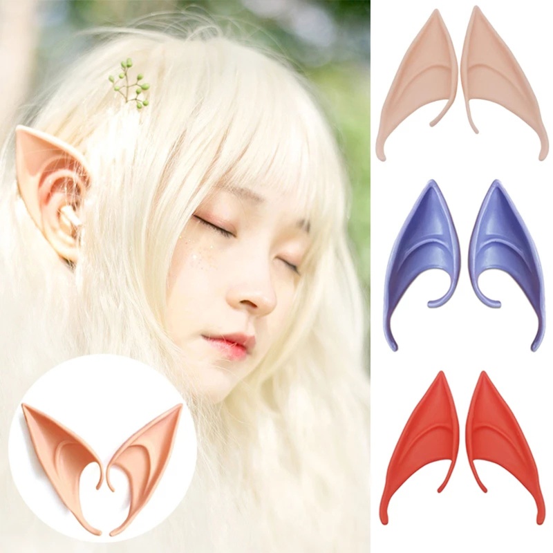 blg Halloween Latex Elf Ears Simulation Soft Harmless Fairy False Ears ...