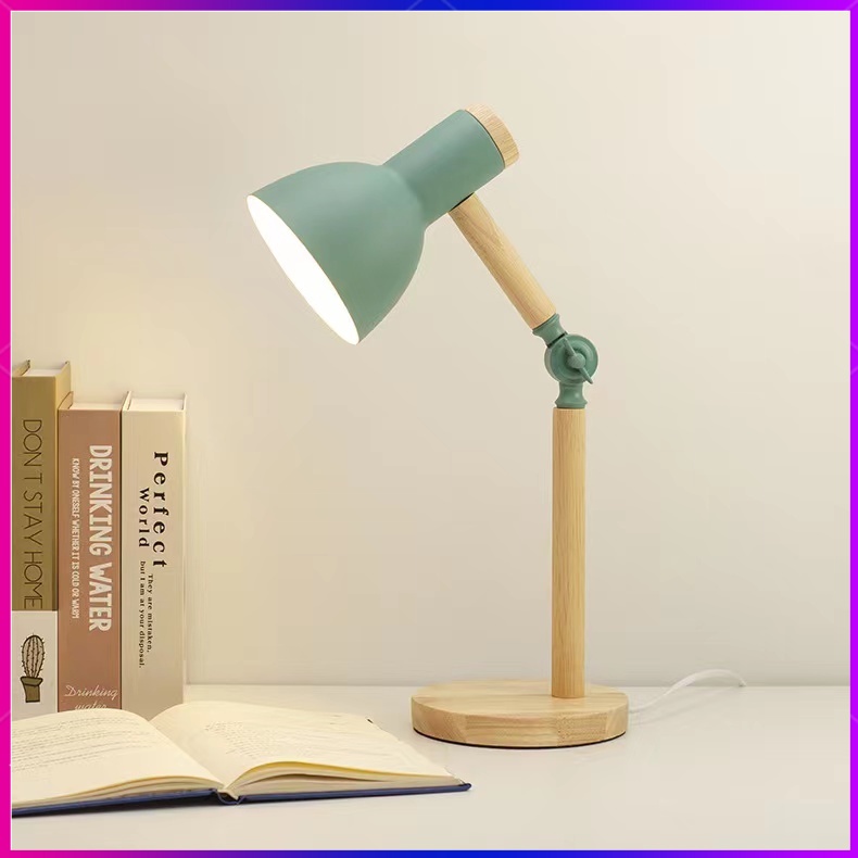 Table Lamp Nordic Wooden Base Study Lamp Desk Lamp Modern Minimalist ...