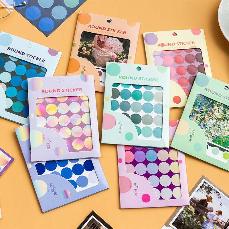 10 Sheets Colored Flower Dot Round Decorative Stickers | Shopee Philippines