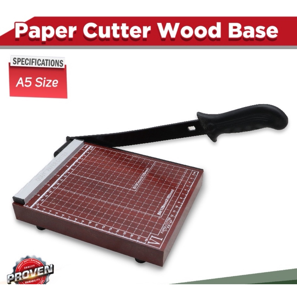 QUAFF Paper Cutter Wood // Metal Base [A3 // A4 // A5 // B4] | Shopee ...