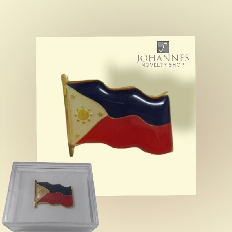 Philippine Flag Lapel Collar Pin with Acylic Case [PINSPECYEL] | Shopee ...