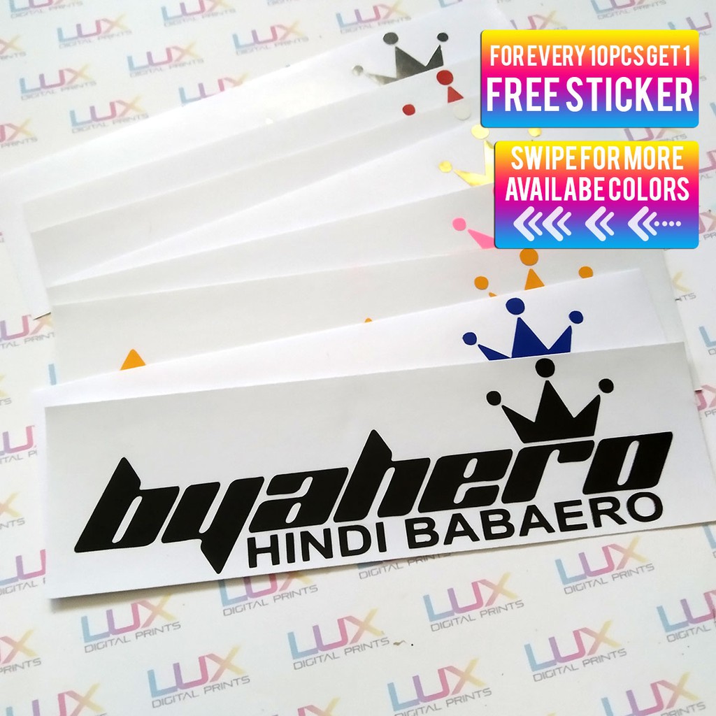 BYAHERO HINDI BABAERO Die-Cut Vinyl Sticker/Decal/car/motor/laptop/mugs ...