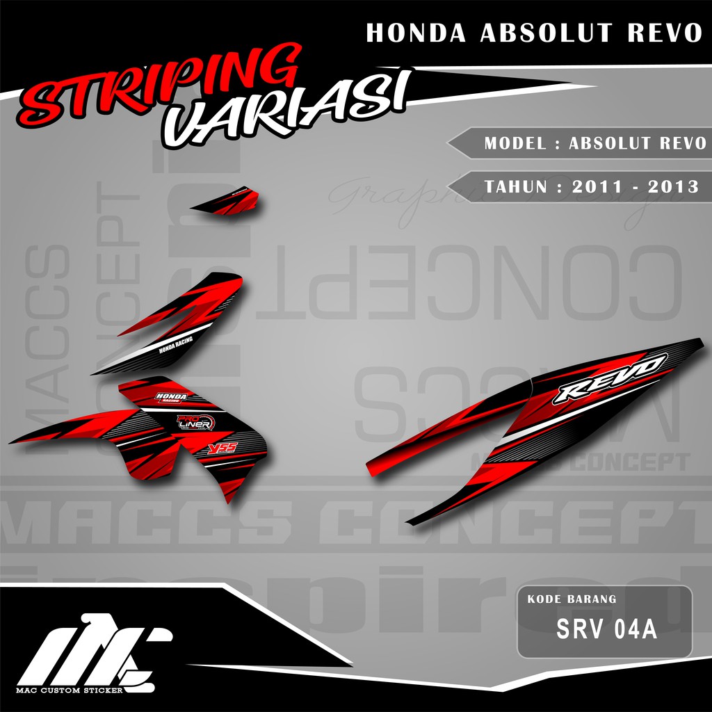 Absolut REVO FI VARIATION STICKER - SRV 04 - RACING MOTIF MOTORCYCLE ...