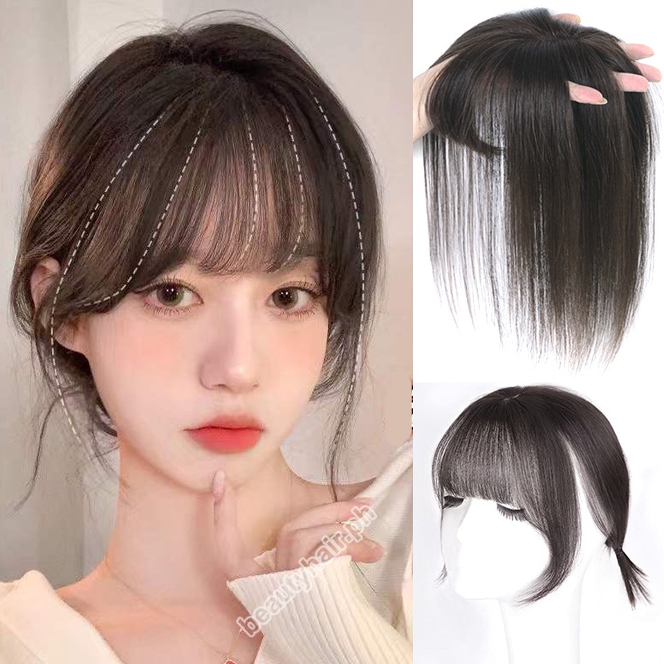 3D Bangs Invisible Seamless Head Hair Water Ripple Hair Air Bangs Head ...