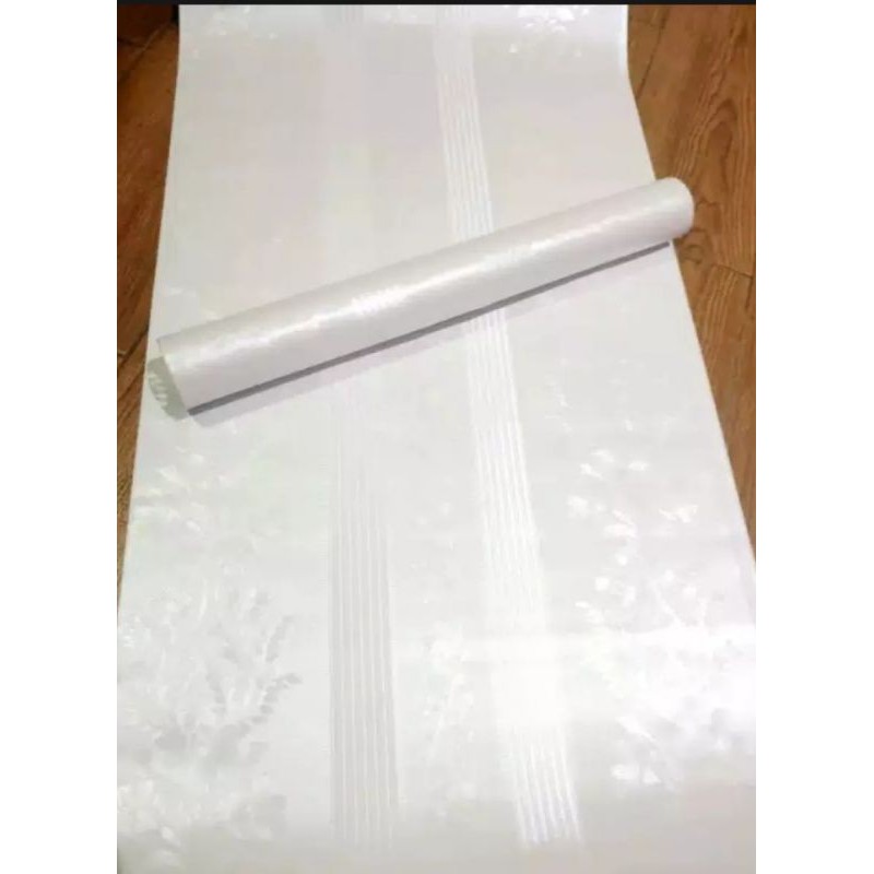 PUTIH Plain White Wall sticker wallpaper Classical Channel motif ...