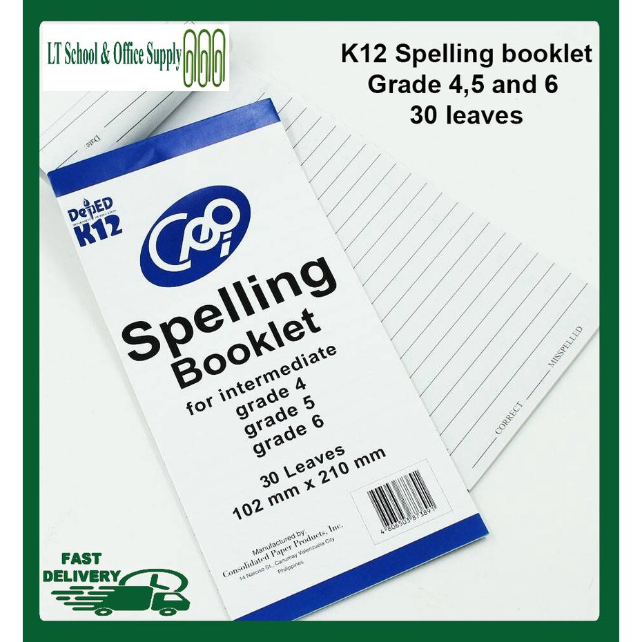 1Pad Spelling booklet for intermediate grade 4,5 and 6 30 leaves (102mm ...