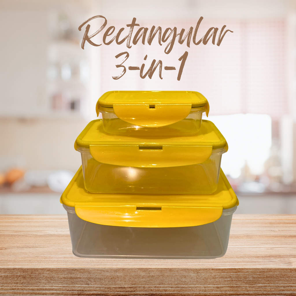 High Quality Airtight Plastic Food Container Lunch Box 3pcs Set ...