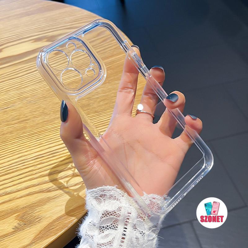 Transparent Solid Color Space Shockproof iPhone Case With Lens ...