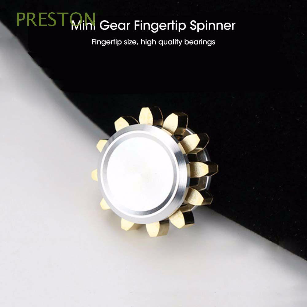 PRESTON Adult Gift Metal Gear Gyroscope Stress Relief Sliver Black ...