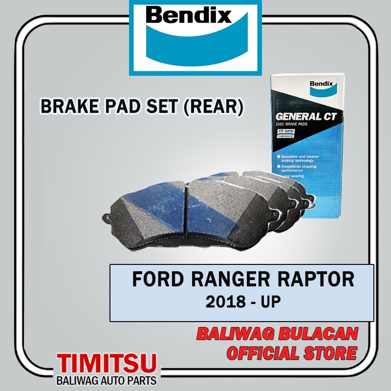 BRAKE PADS REAR SET FORD RANGER RAPTOR 2.0 BI TURBO 2018-UP PART NO ...