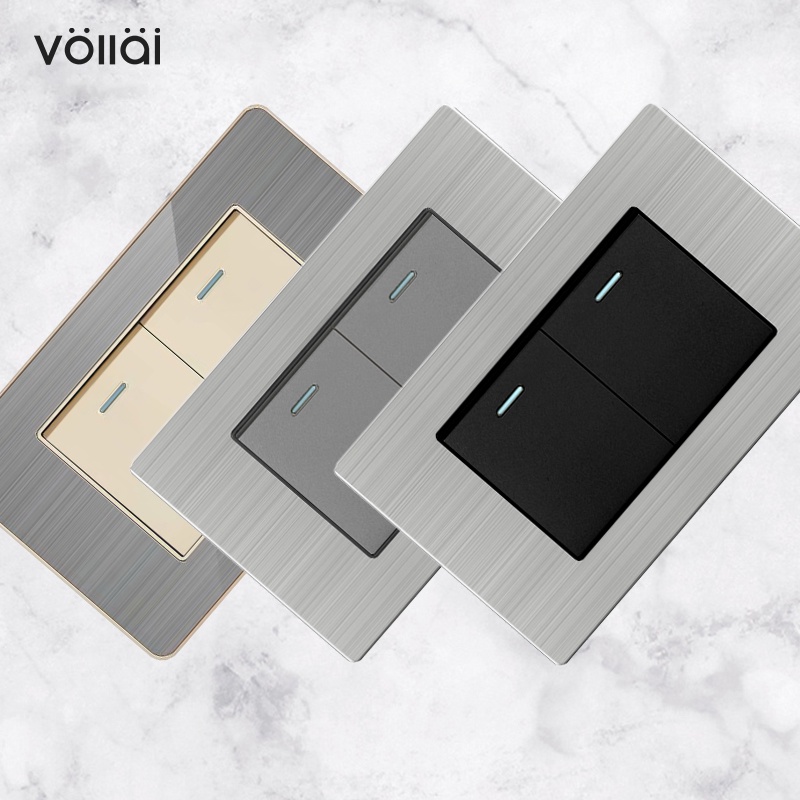 VOLLIA 2 Gang 1/2/3 Way Light Switch for wall Electrical wall Switch ...