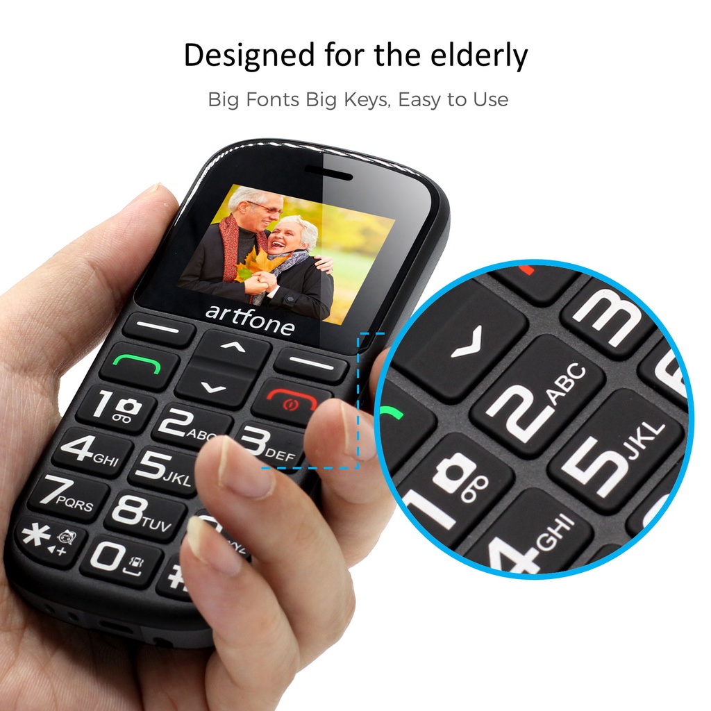 ARTFONE 2G Network,Big Keypad Senior Phone IN182,Speed Dial,Charging ...