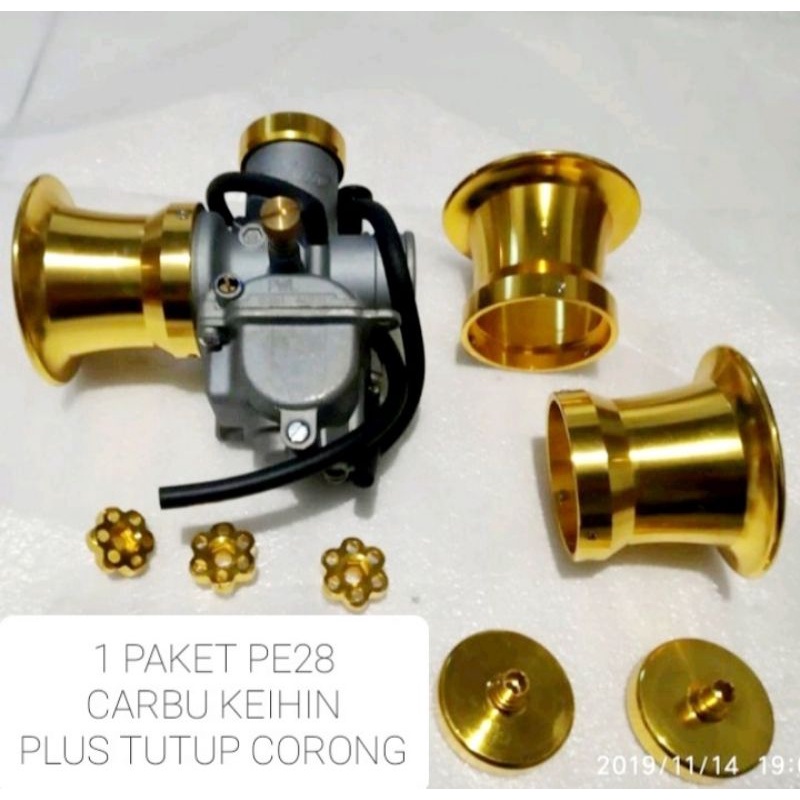 Nsr Keihin Pe 28 Carburetor + Velocity Carburetor Funnel Cover And Air ...