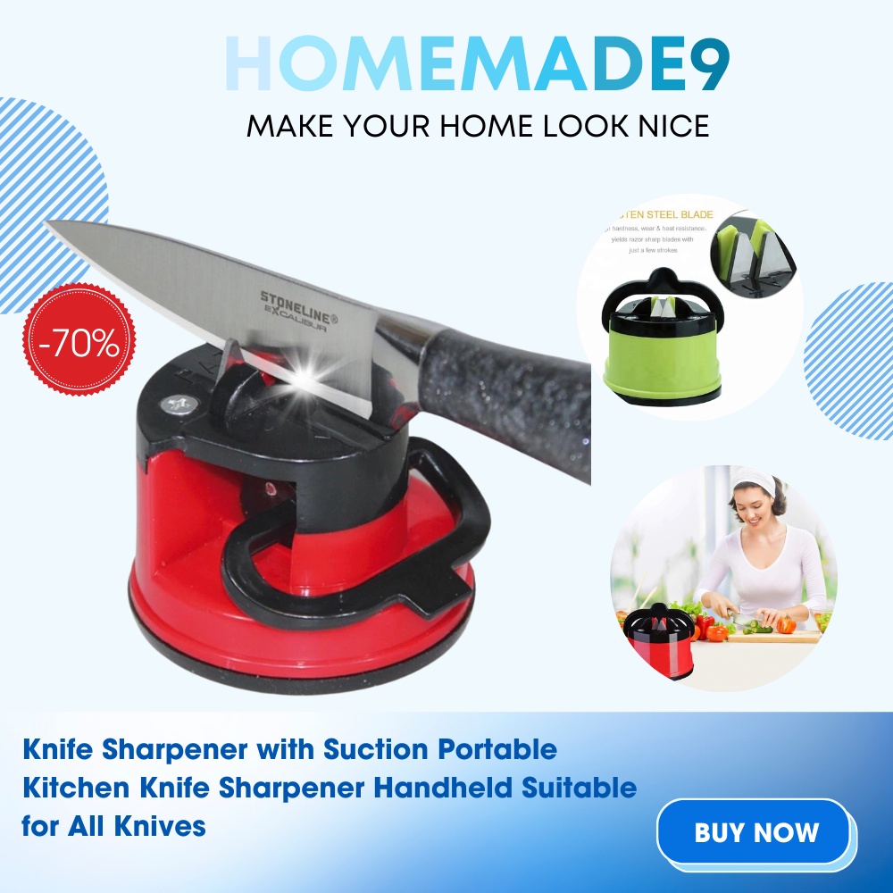 Knife Sharpener with Suction Portable Kitchen Knife Sharpener Handheld ...