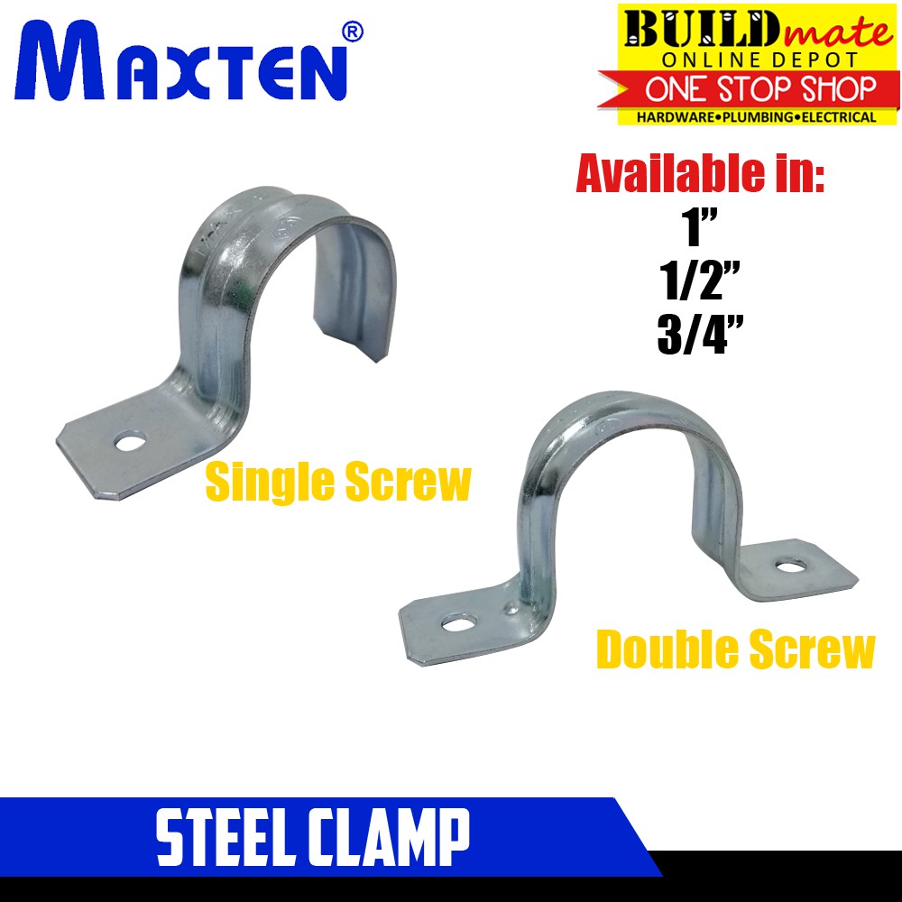 Maxten 10PCS Steel Clamp EMT RSC Single/Double Screw Holder | Shopee ...