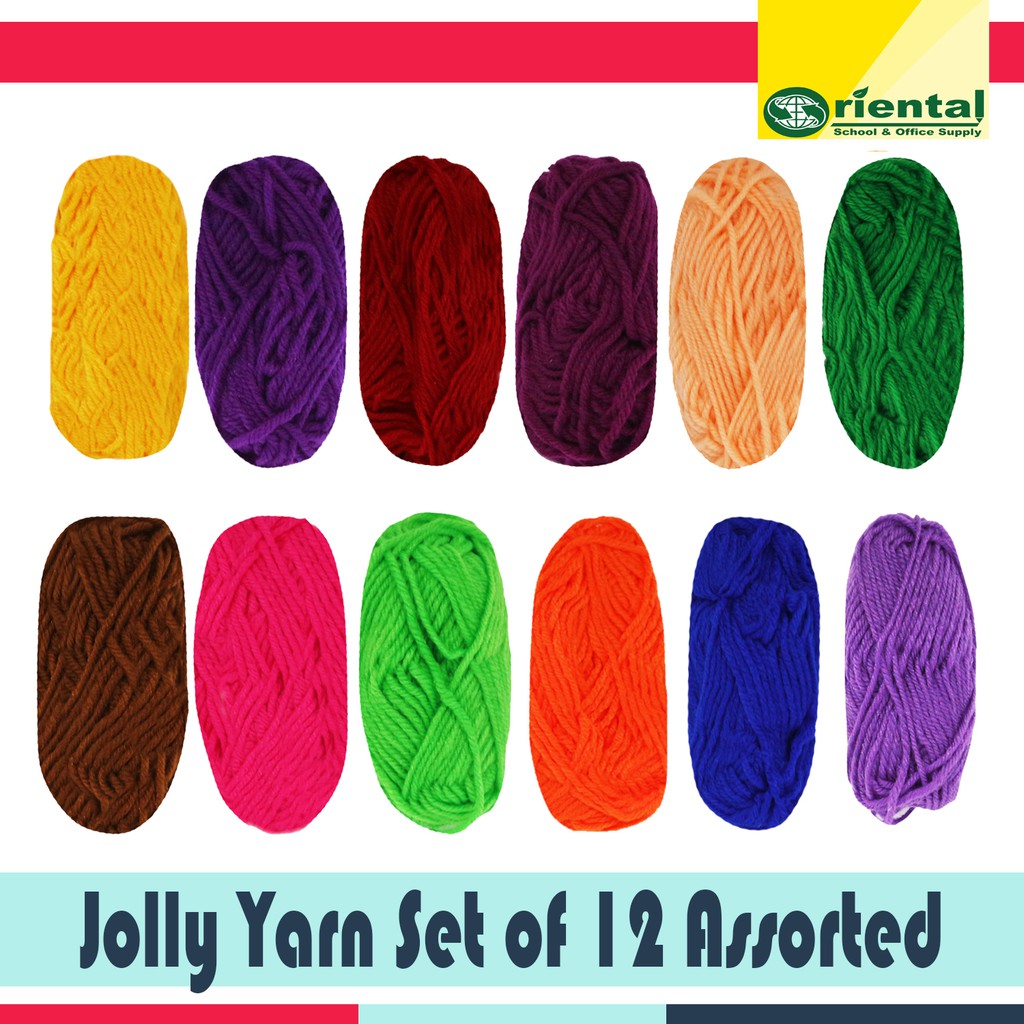 Set of 12 Craft Yarns - Jolly Assorted and Plain Yarn - Sold per 12 pcs ...