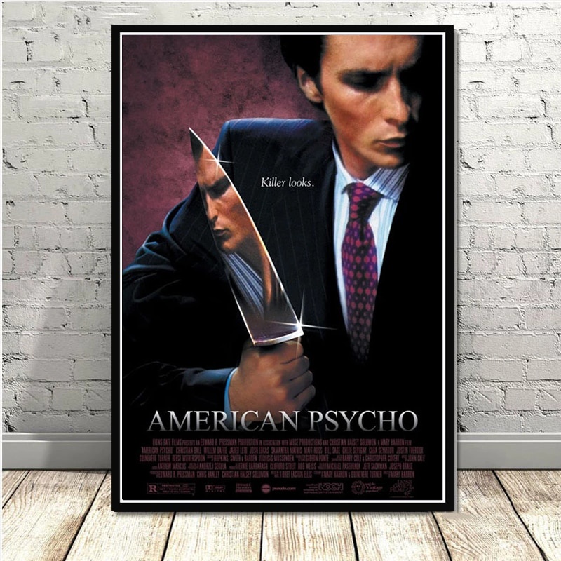 American Psycho Classic Horror Movie Poster Art Canvas Painting Mural ...