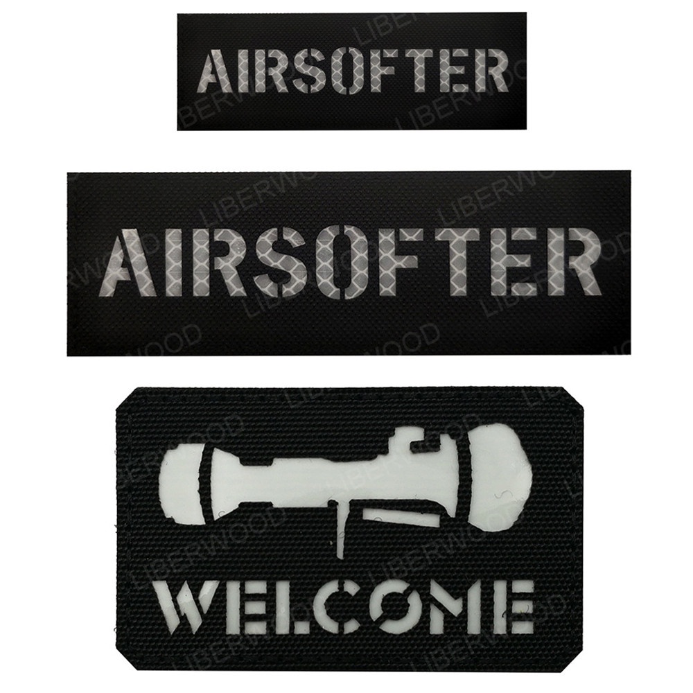 Airsofter Tactical Reflective Patch Welcome Luminous Badge Applique Hook Loop Emblem For Uniform ...