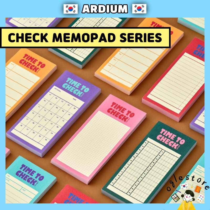 Korean Memopad Series Non-Sticky Memo Pad Time Table Gridnote Checklist ...