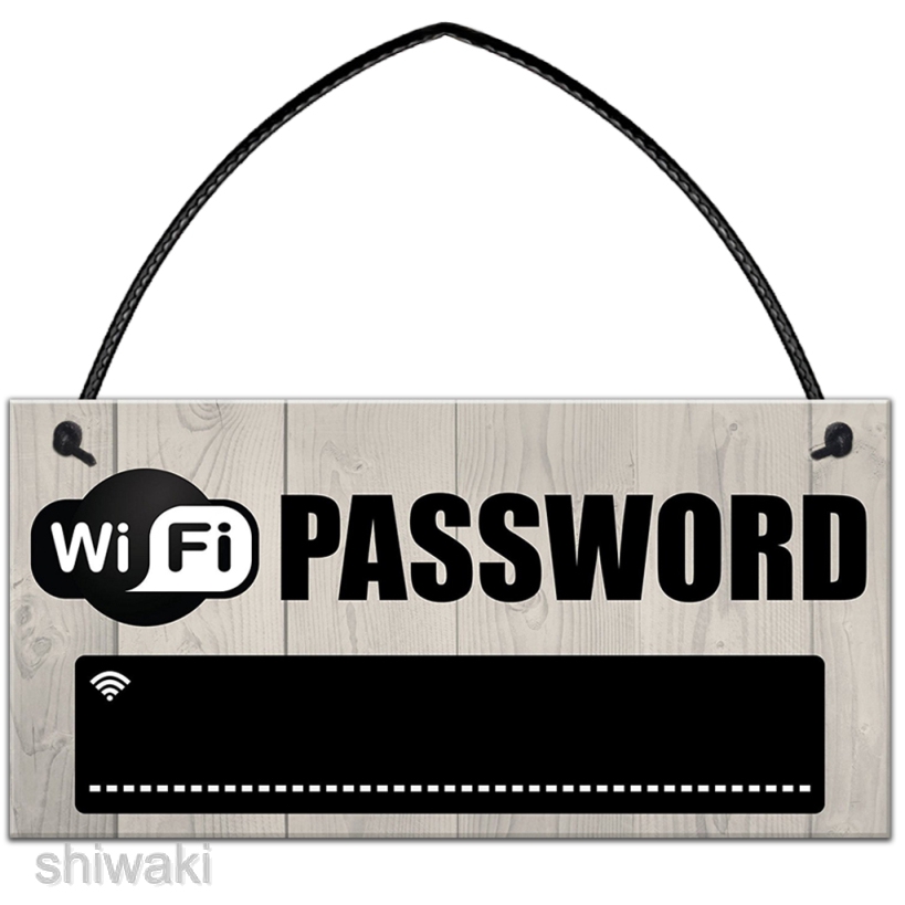 Wooden Wifi Password Hanging Sign Plaque Chalkboard for 20x10cm ...