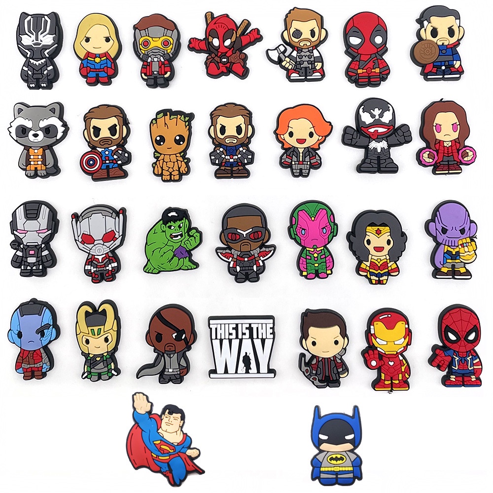Whoelsae 30pcs/set Cartoon Marvel Avengers Series Shoe Charms Anime ...