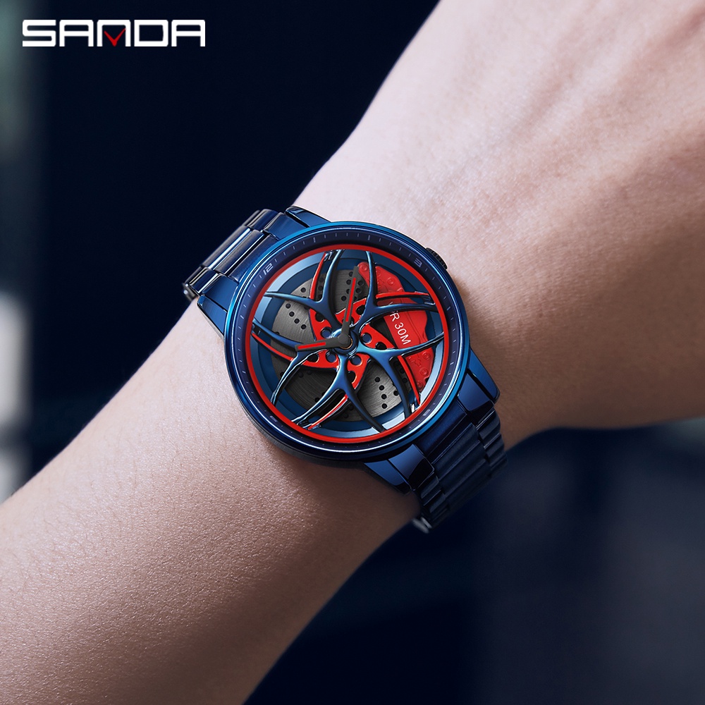 SANDA Cool Wheel Design Personality Fashion Watch Luxury Men's Charm ...
