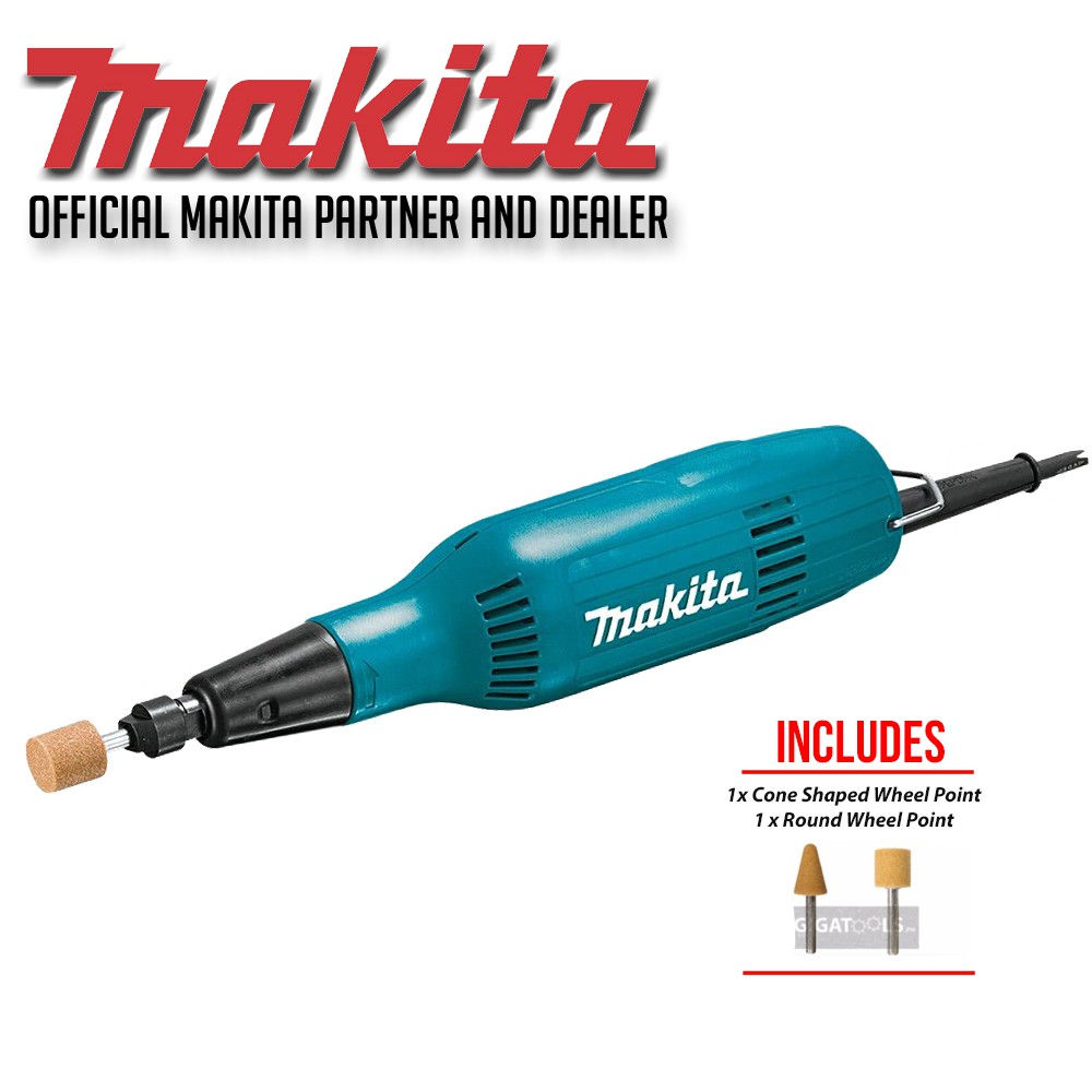 Makita GD0603 Compact Die Grinder 1/4 240W with Free Round and Cone ...