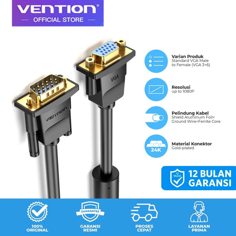 Vention VGA Extension Cable 1080P HD For PC Laptop | Shopee Philippines