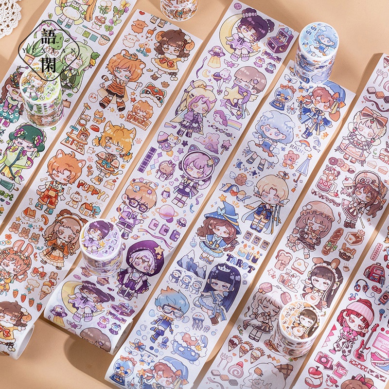 1 Roll Girls Stickers Special Oil Washi Tape Cute Cruise Series Cartoon ...