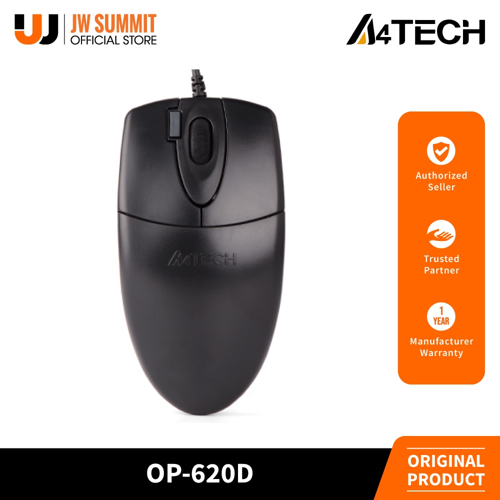A4Tech OP-620D, 1200 DPI, Durable, 2X-button, 4-Way Wheel, Plug & Play ...