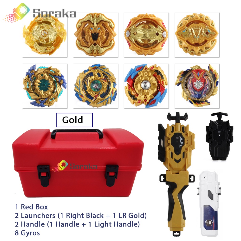 Beyblade Burst Toy Set With Light Handle Launcher Beybalde Kid's Beyblade Toys Boy Gifts Red Box ...