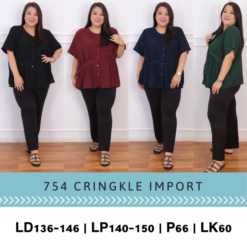 JUMBO 754 RASHI BLOUSE BIGSIZE IMPORTED CRINGKLE MATERIAL FIT TO XXL ...