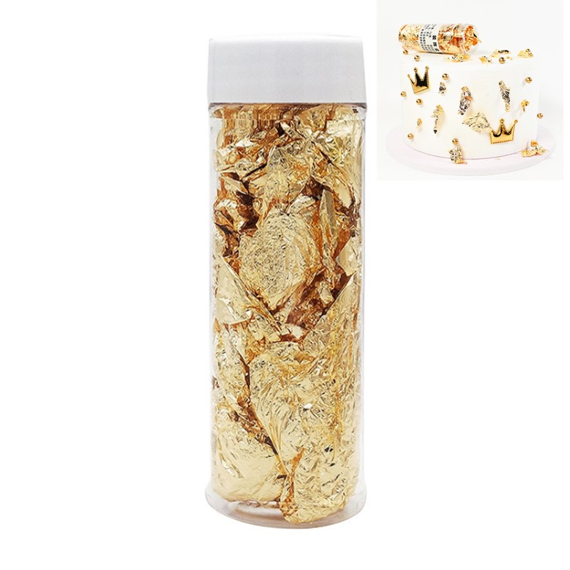 1Pcs Edible Grade Genuine Gold Leaf Schabin Flakes 2g 24K Gold ...
