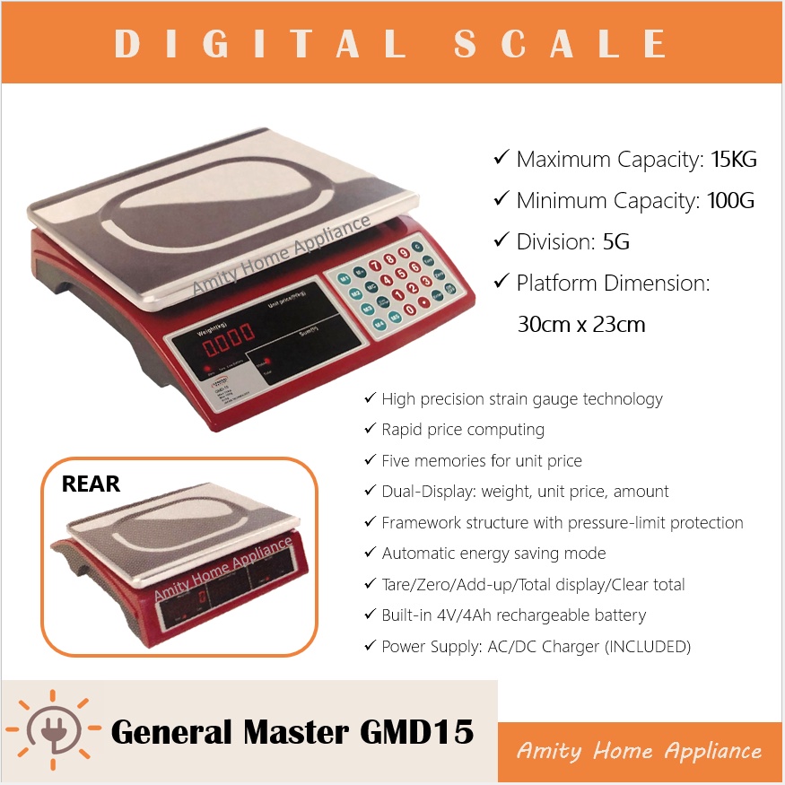 15KG General Master Digital Weighing Market Scale Timbangan | Shopee ...