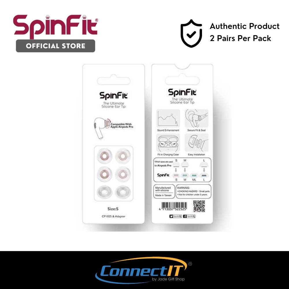Spinfit CP1025 Premium Silicone Replacement Eartips for Earbuds AirPod ...