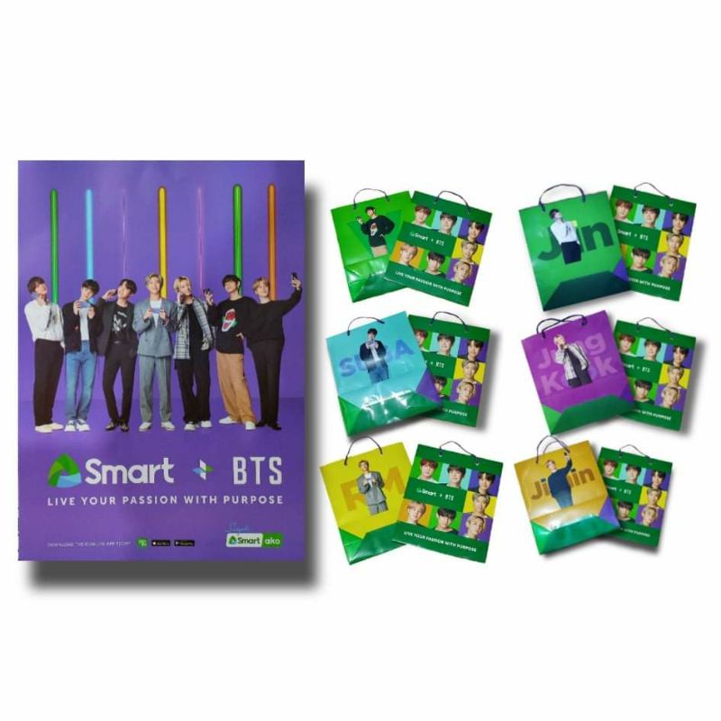 SMART x BTS Official Poster & Paperbag BUNDLE | Shopee Philippines