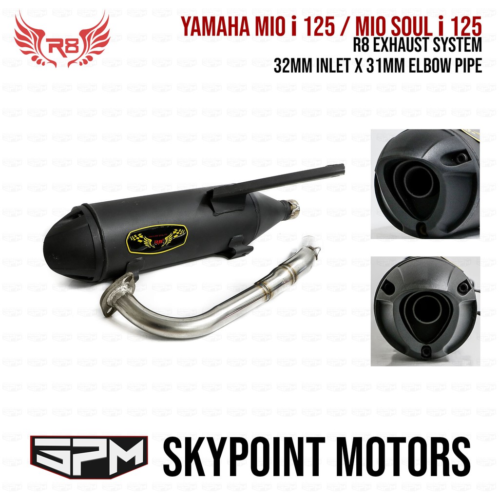 R8 MUFFLER for YAMAHA MIO i125 / MIO SOUL i 125 GT (9856-351) | Shopee ...