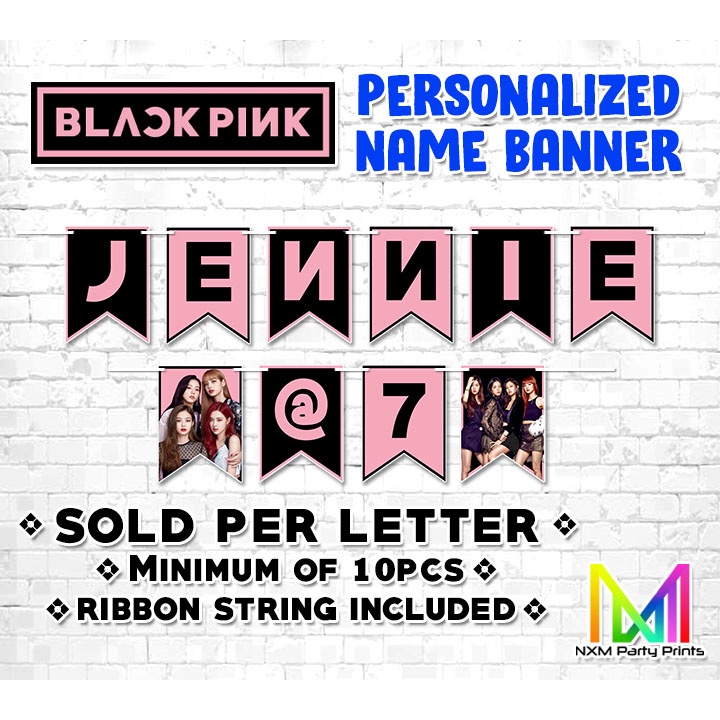 BLACKPINK Personalized Name Banner Banderitas diy birthday decor ...