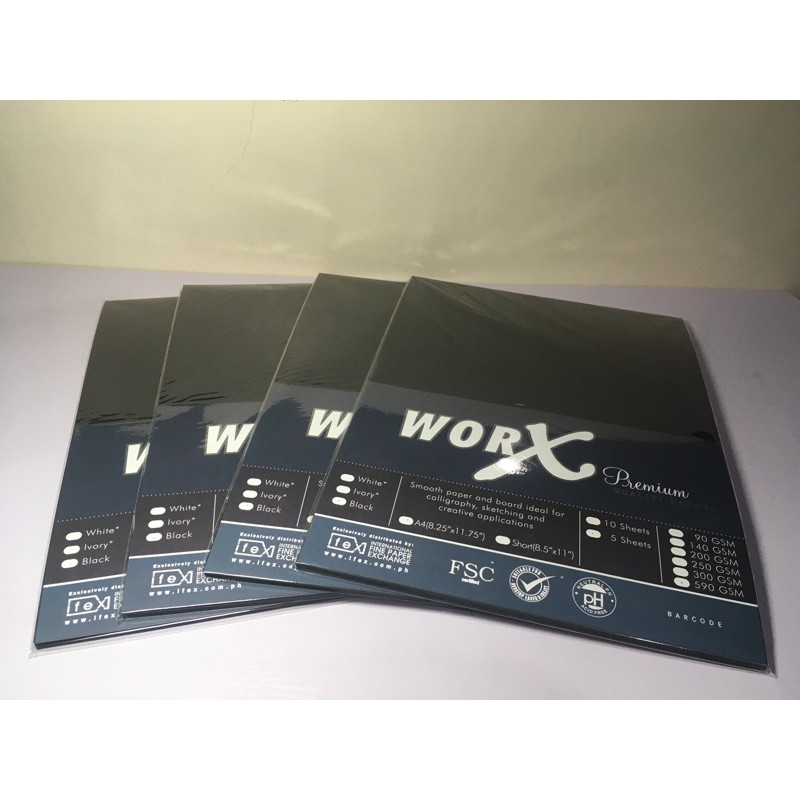 140gsm / 200gsm / 300gsm / 590 GSM A4 Worx Black Premium Quality ...