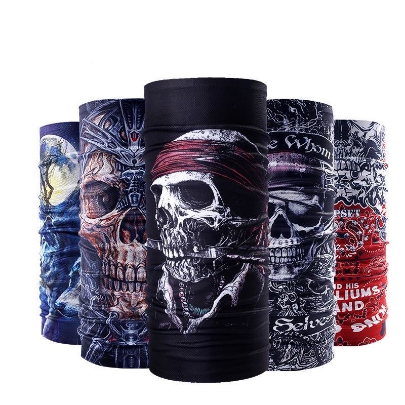 Variety magic turban skull outdoor riding female Halloween props bib ...