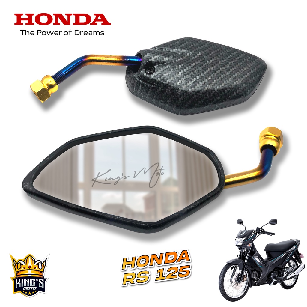 Honda RS 125 2TONE SIDEMIRROR FOR HONDA SMALL MIRROR / MATTE SHORT STEM ...