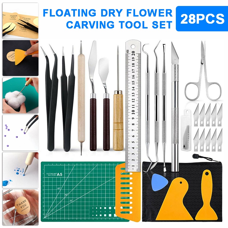28X Craft Vinyl Weeding Tools Basic Vinyl Tool Set for Cricut Cameos ...