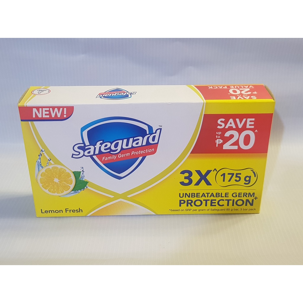 New SAFEGUARD Body Soap, Lemon Fresh Jumbo Pack (pack of 1 x 3 bars x ...